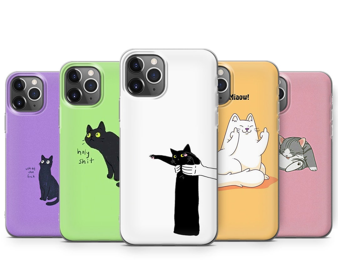 Comic Cats Phone Case Humorous Phone Cover for iPhone 15 14 13 12 11 X ...