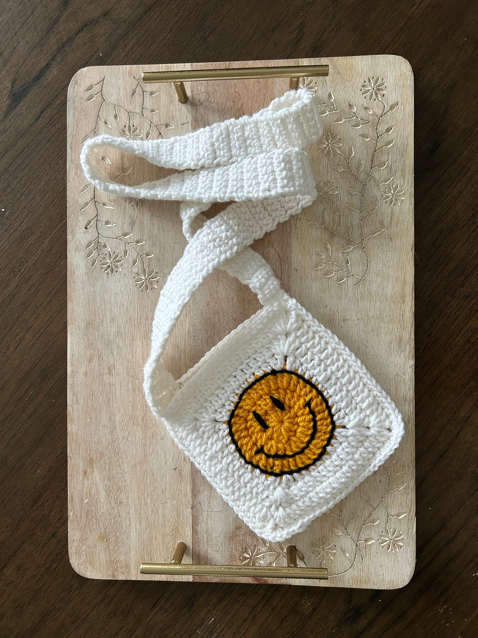 Crochet Smiley Face Shoulder Bag - Etsy