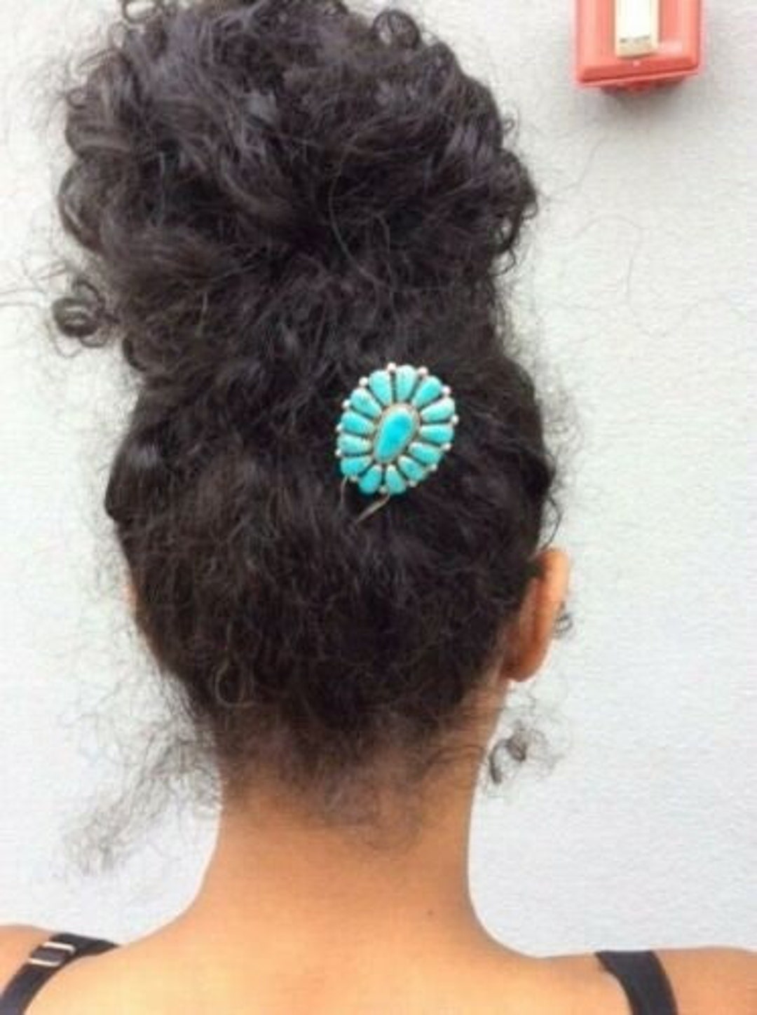 Native American Handmade Turquoise Sterling Silver Hair Pin 5 Inches - Etsy