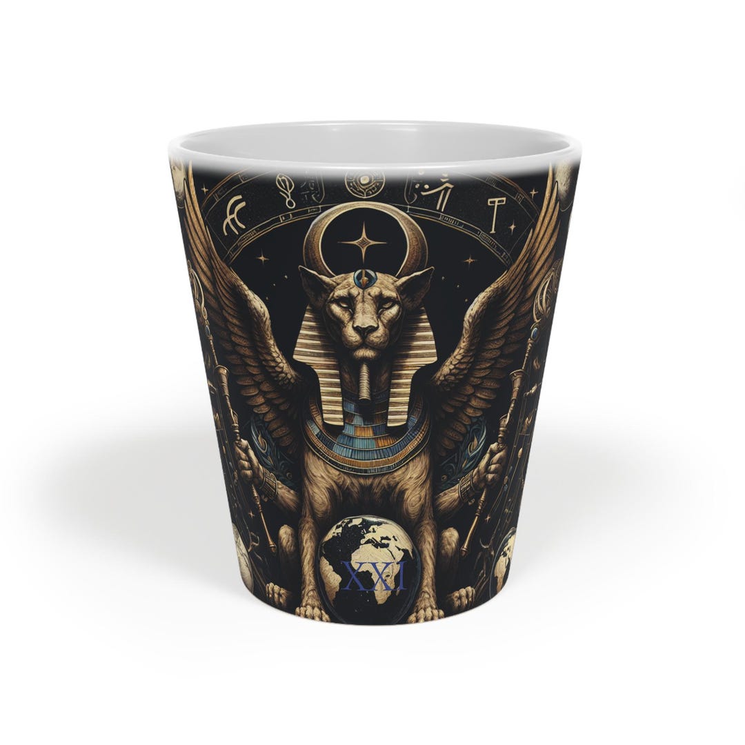 Egyptian Sphinx Winged Guardian Latte Mug | Pharaoh Mythology Coffee ...
