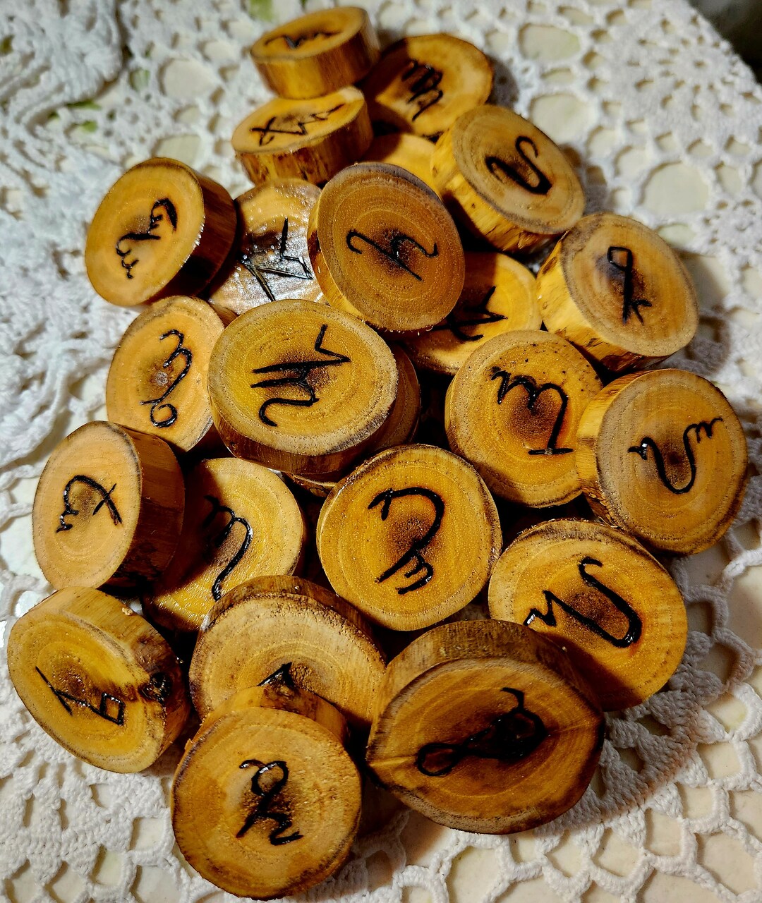 Black Locust Thebon Alphabet Medallions - Etsy