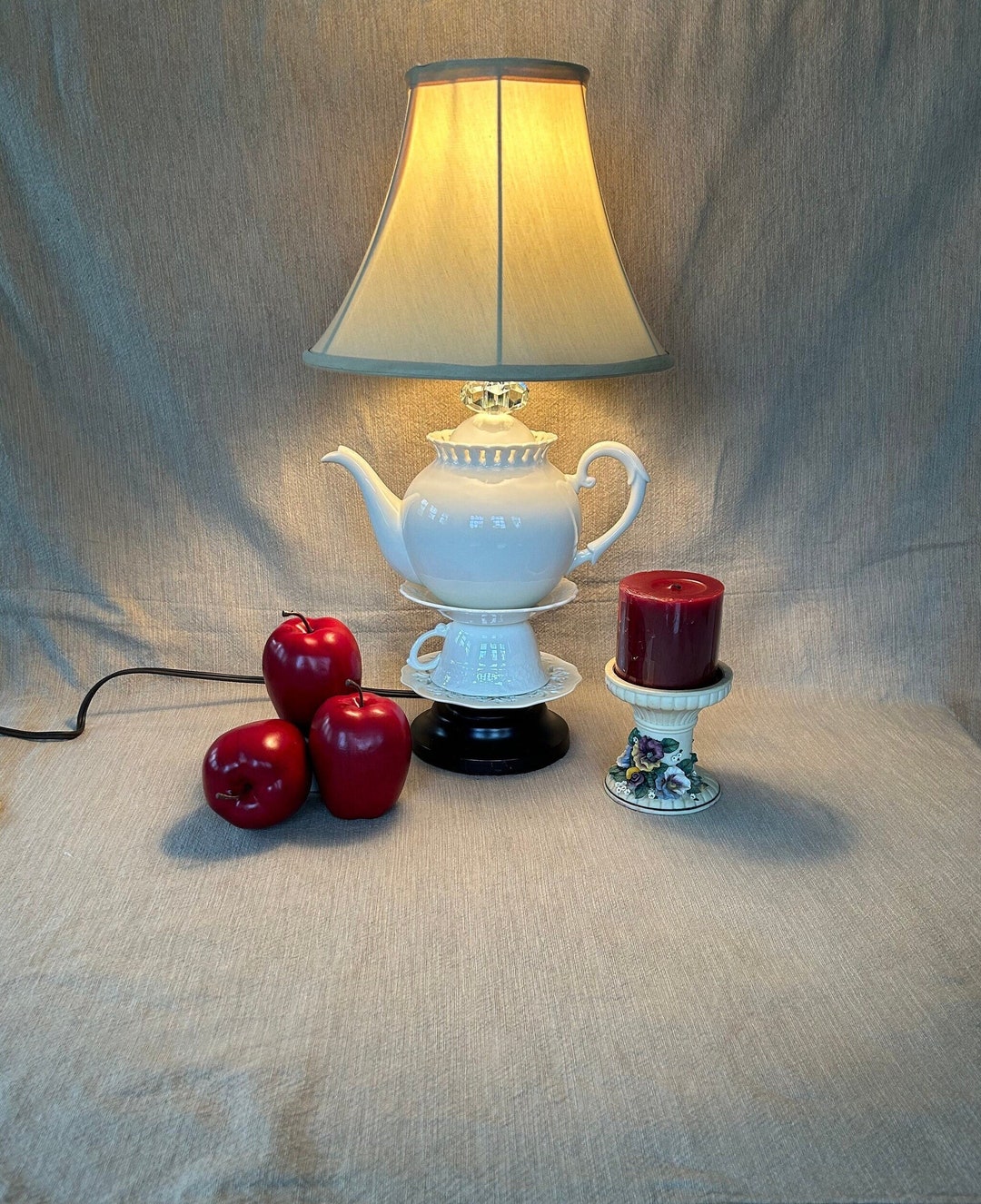 Ivory Stacked Teacup/teapot Lamp - Etsy