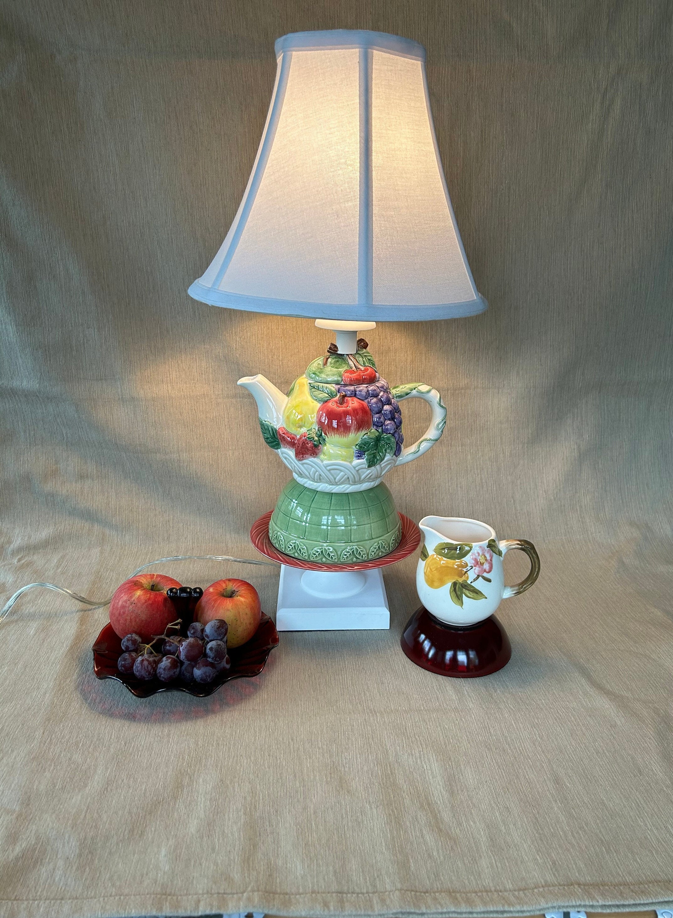 Fruit Decorated Stacked Teapot Table Lamp - Etsy