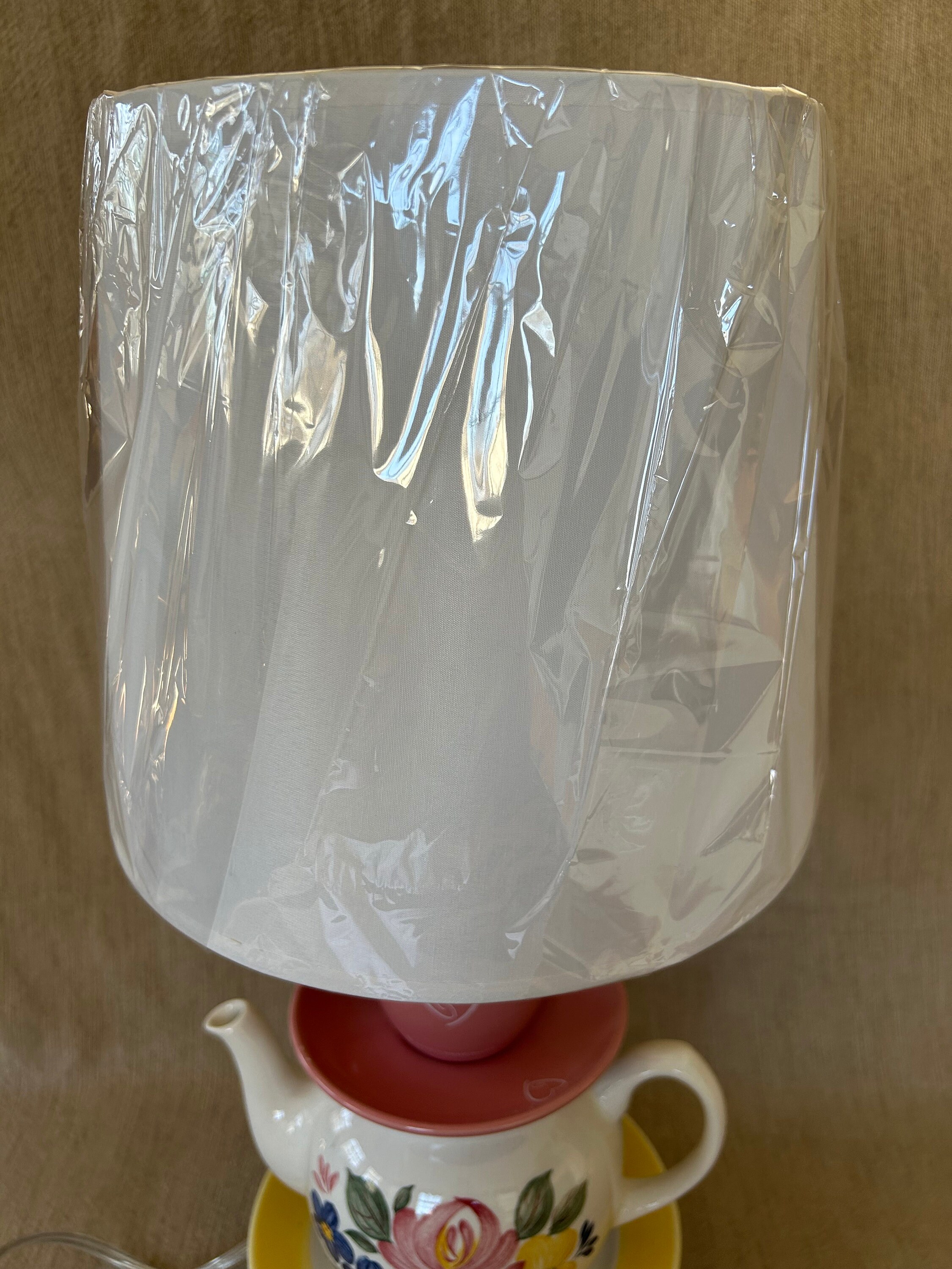 Stacked Teacup/teapot Lamp With Blue/yellow/pink Floral Motif - Etsy