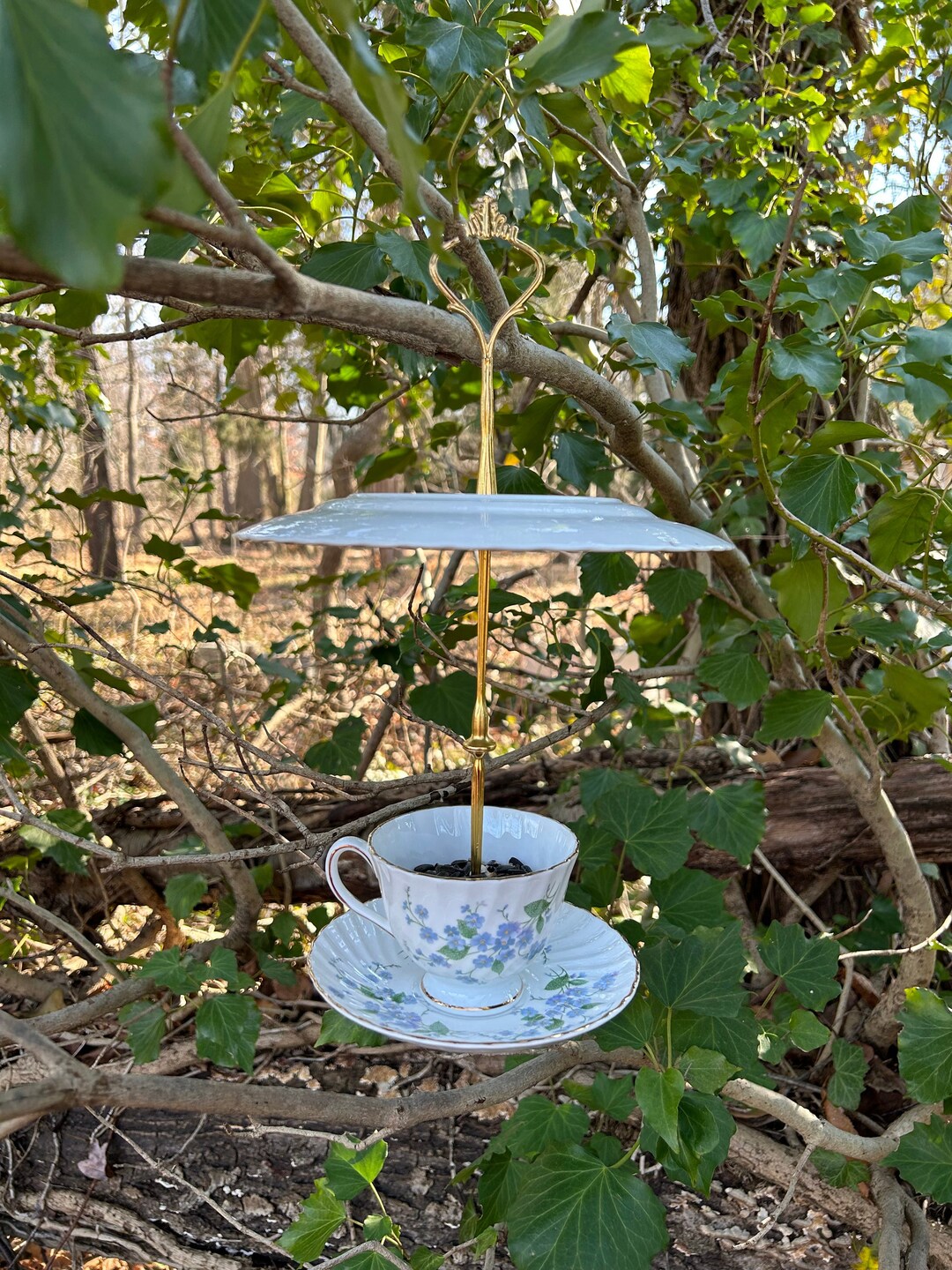 Teacup and Saucer Hanging Bird Feeder/upcycled/gift Idea - Etsy