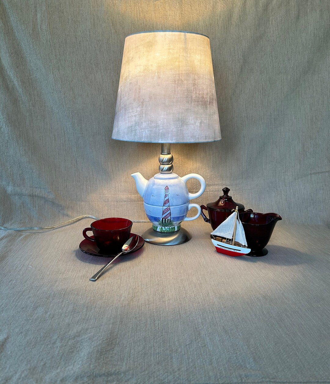 Lighthouse Stacked Teapot/teacup Lamp - Etsy