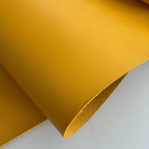 2.0mm Thick Yellow Smooth Full Grain 100% Real Cowhide Leather Sheets ...