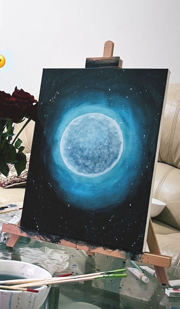 The Moon, Original Acrylic Art - Etsy