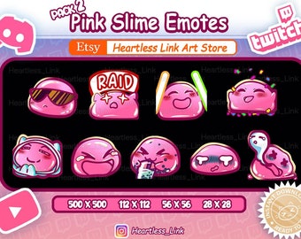 Pink Slime Emotes Pack, Pink Color, Slime Emotes, Cute Slime, Twitch ...