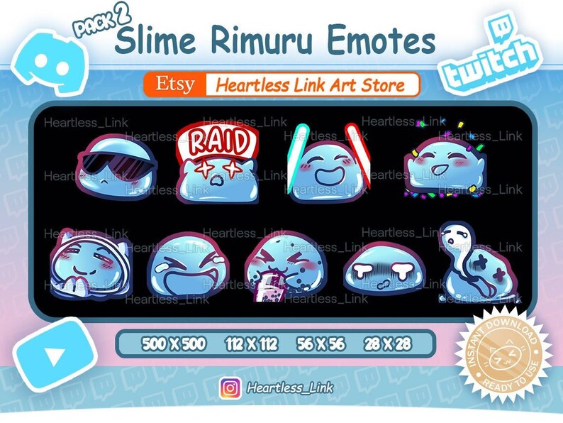 Twitch Emote / Slime Rimuru Tempest Emotes Pack-2 - Etsy.de
