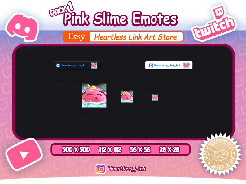 Pink Slime Emotes Pack-1 // Twitch Emote // Streamers - Etsy