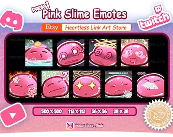Pink Slime Emotes Pack, Pink Color, Slime Emotes, Cute Slime, Twitch ...