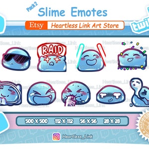 Blue Slime Pack-2 // Twitch // Discord// Streamers // Emotes - Etsy