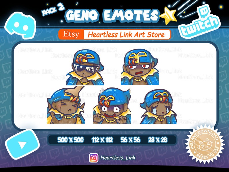 Geno Emotes Pack 2 // Twitch // Discord// Streamer // Emotes - Etsy