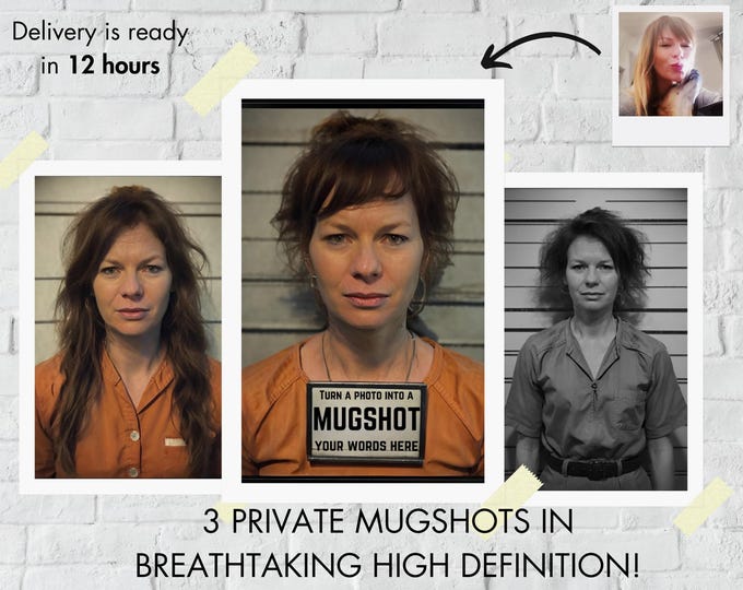 Mugshot Photo Digital | Personalized Mugshot With Custom Text | Funny ...