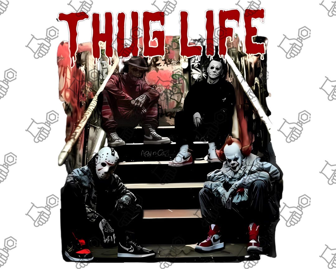Halloween Thug Life PNG Scary Movie Characters Sublimation & DTF Design ...