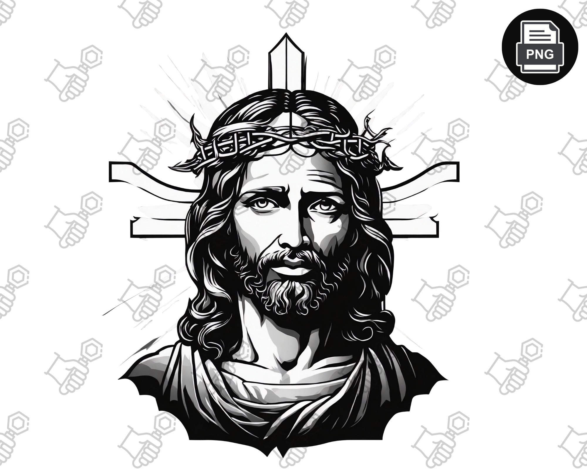 Divine Jesus Cross PNG Sublimation Designs Graphics - Etsy