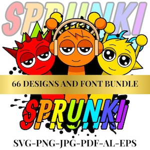 Bundle of 66 Designs and SPRUNKI Font - Digital Pack - Etsy Australia
