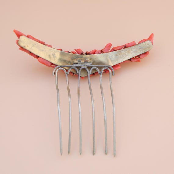 Antique 19th Century Mediterranean Coral Hair Comb – … - Gem