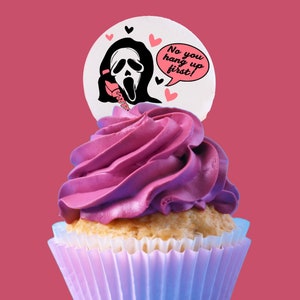 Scream Ghost Face Cupcake Toppers for Birthdays Decorations Edible ...