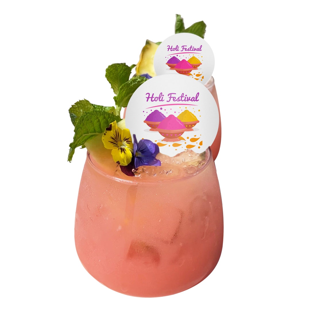 50 Edible Toppers - 2inch Holi Festival Toppers - Holi Festival ...