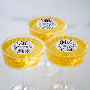 Gobble Til You Wobble Thanksgiving Humor Decor Edible Cocktail Toppers ...