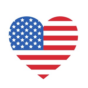 50 Edible Toppers - USA Heart Cupcake Garnishes - Heart Flag Cupcake ...