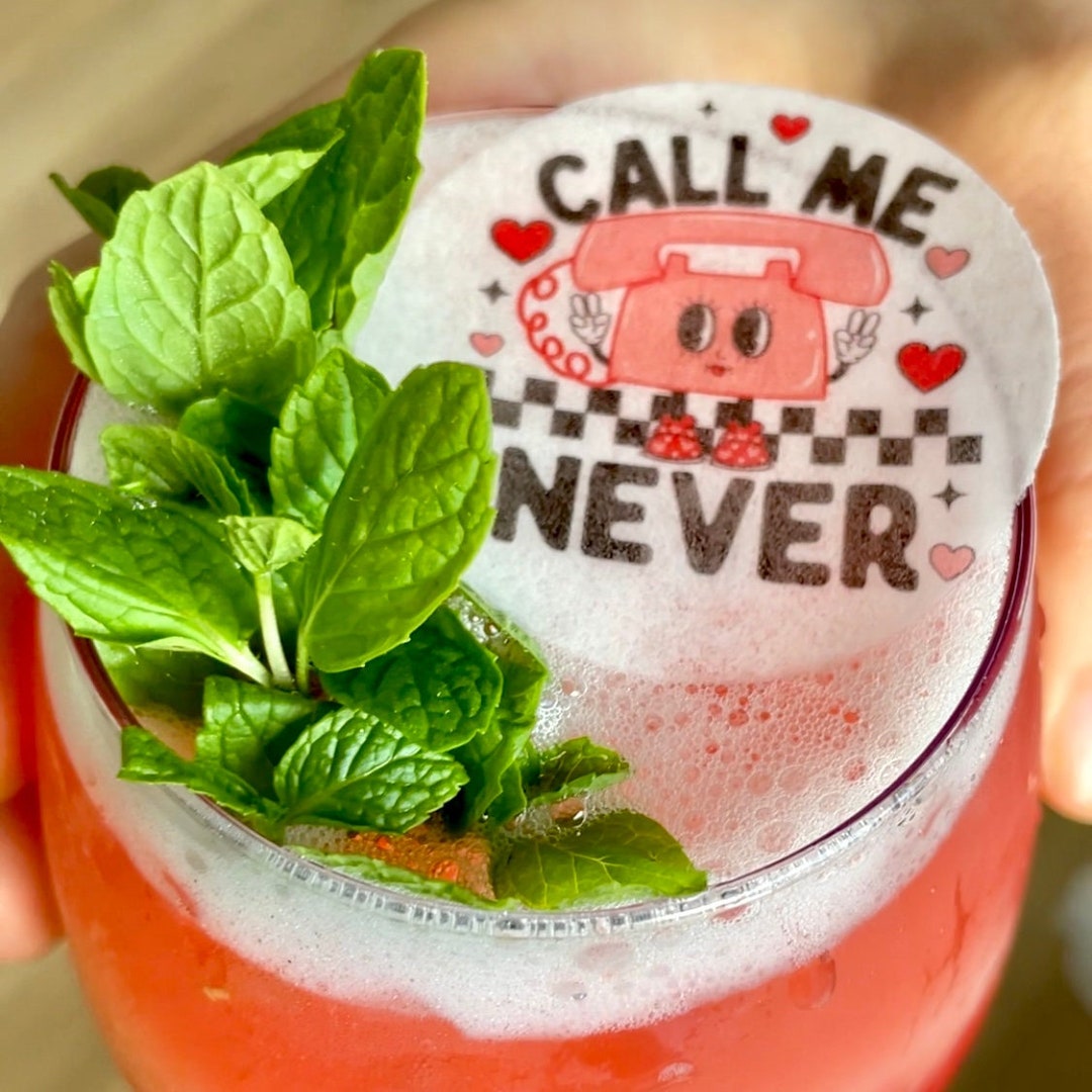 50 Edible Cocktail Toppers - 2 Inch - Valentines Day Garnishes - Girls ...