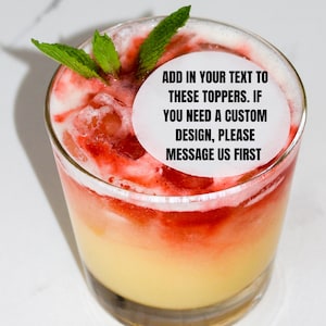 50 Edible Toppers - Custom Monogram Cocktail Garnishes - Wedding Party ...