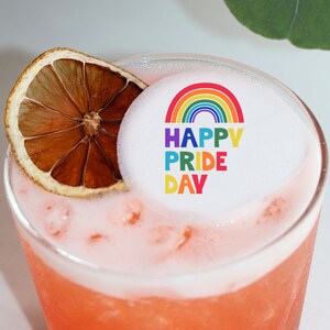 LGBTQ PRIDE Edible Cocktail Toppers-happy Pride Day 50 Count 2024 Pride ...