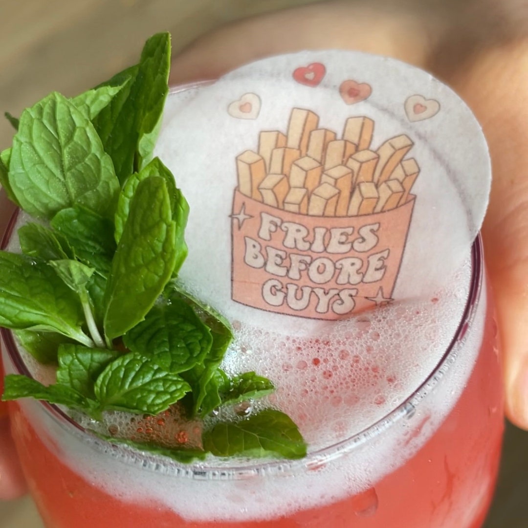 50 Edible Cocktail Toppers - 2 Inch - Valentines Day Garnishes - Girls ...