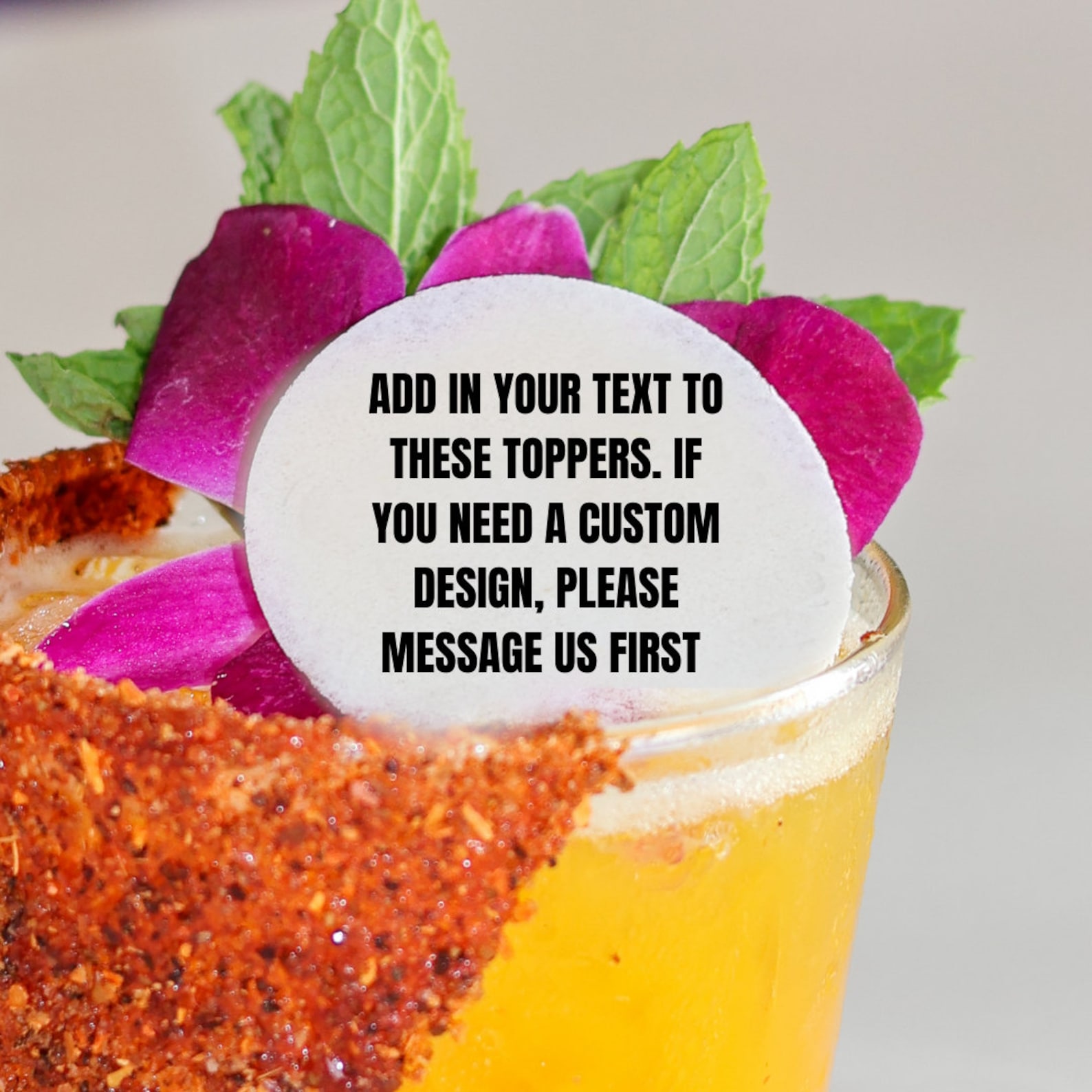 250 BULK Edible Drink Toppers Monogram Cocktail Garnishes Cocktail ...