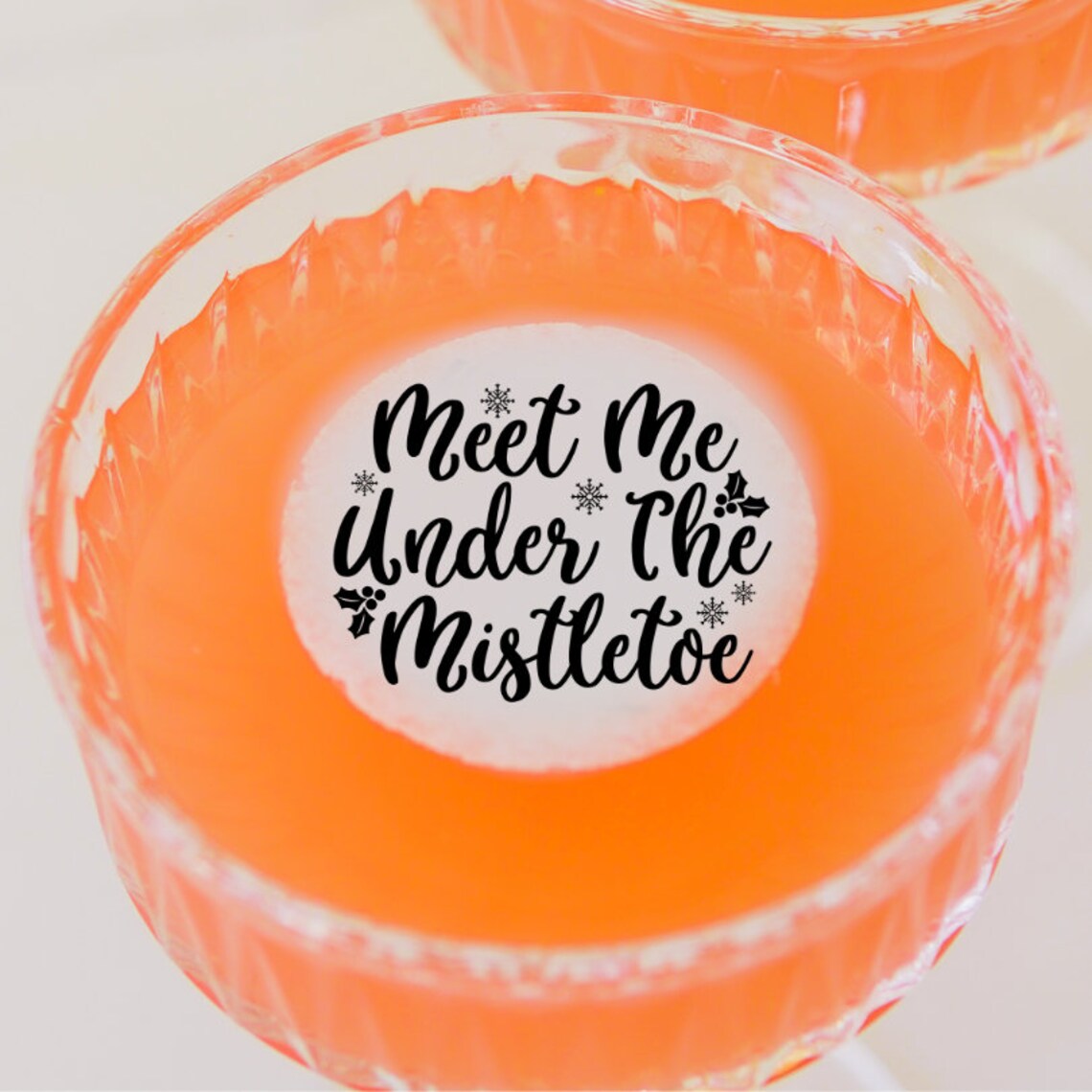 Meet Me Under the Mistletoe Holiday Edible Cocktail Toppers-50 Count ...