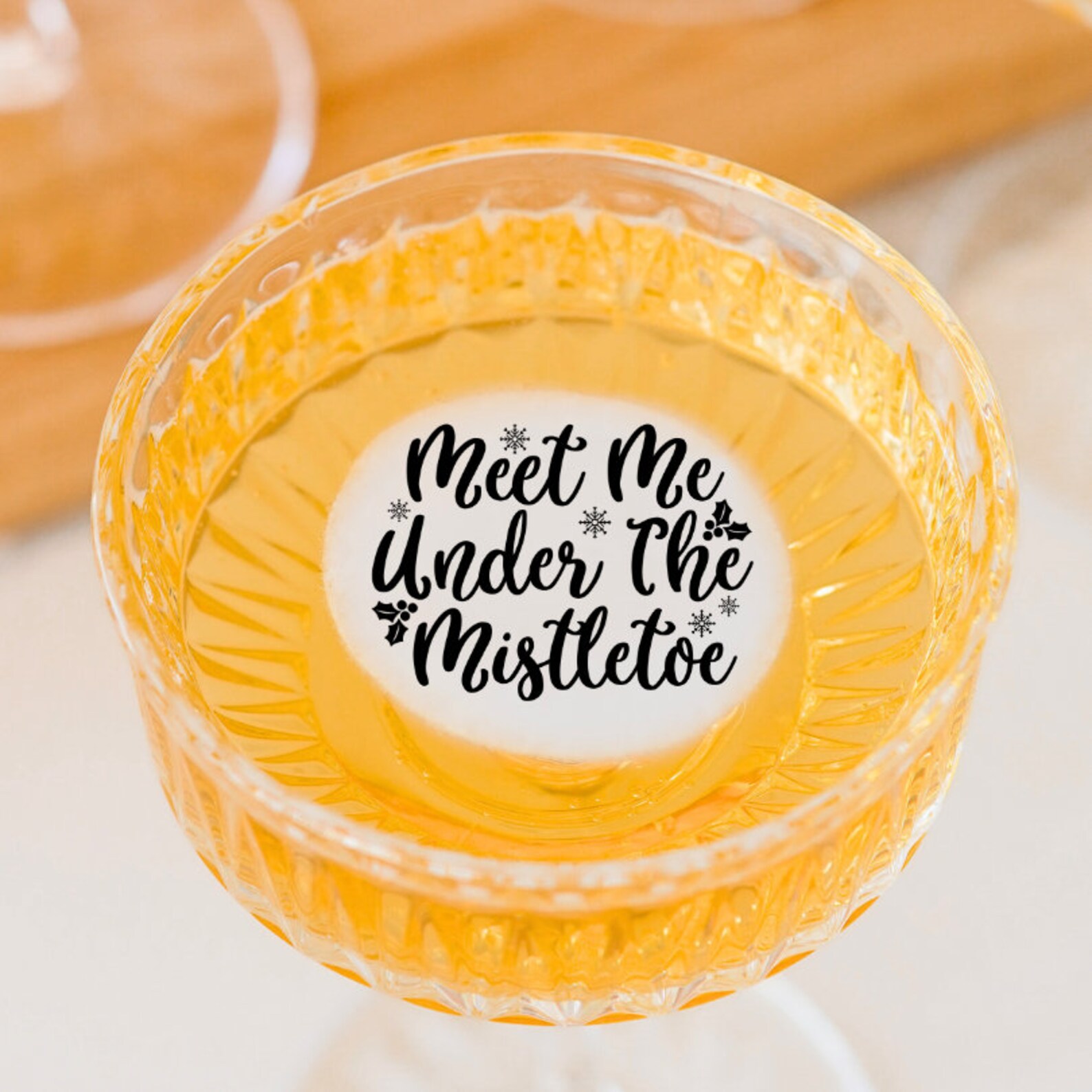 Meet Me Under the Mistletoe Holiday Edible Cocktail Toppers-50 Count ...