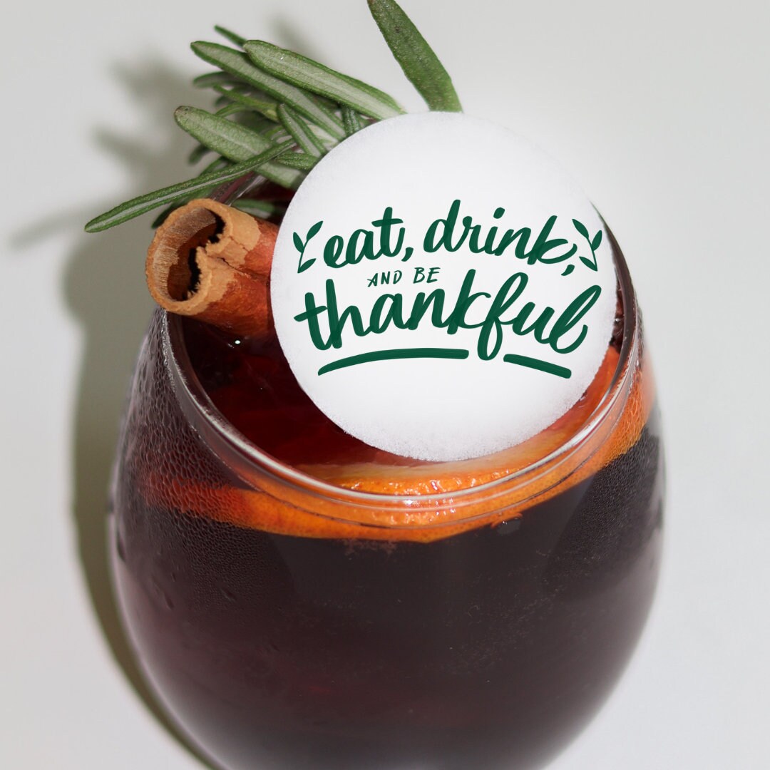 Eat Drink and Be Thankful Fall Edible Cocktail Toppers-50 Count ...