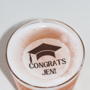 50 Graduation Cocktail Toppers - Personalized Edible Cocktail Garnishes ...