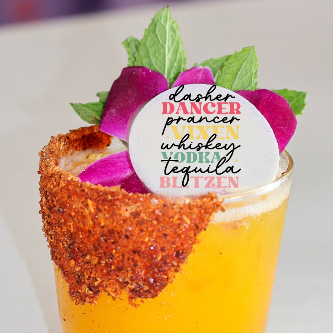 Dasher Prancer Reindeer Tequila Funny Christmas Holiday Edible Cocktail ...