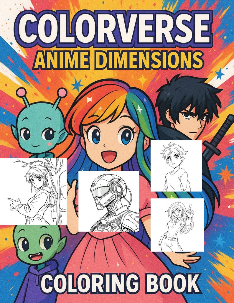 Colorverse: Anime Dimension – Cute Anime Coloring Book | Printable ...