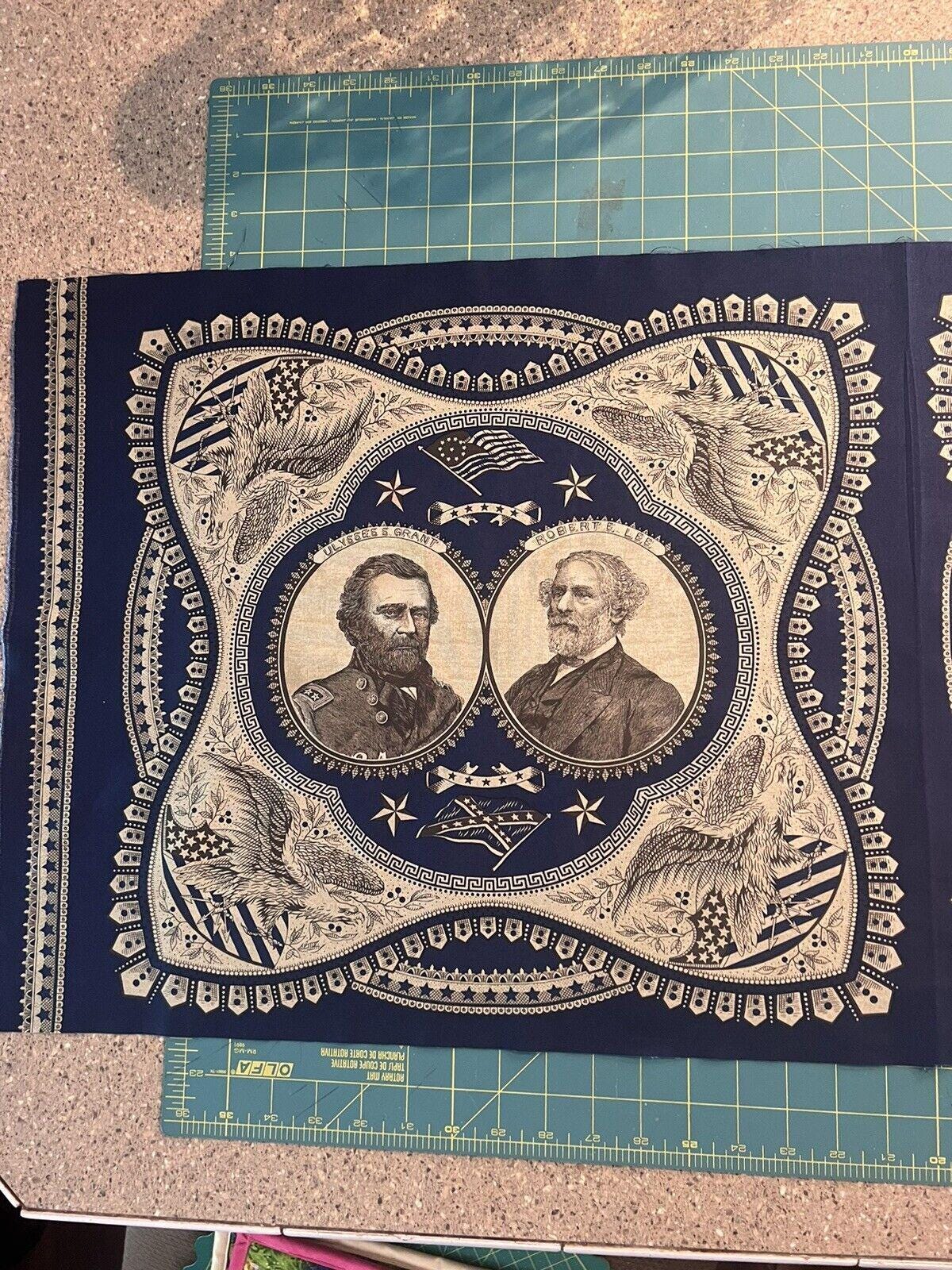 Windham Fabric Panel Civil War Generals Grant & Lee Navy Blue - Etsy