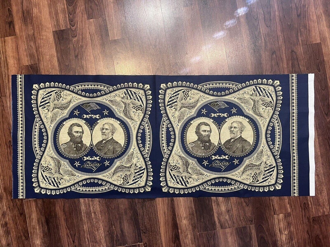 Windham Fabric Panel Civil War Generals Grant & Lee Navy Blue - Etsy