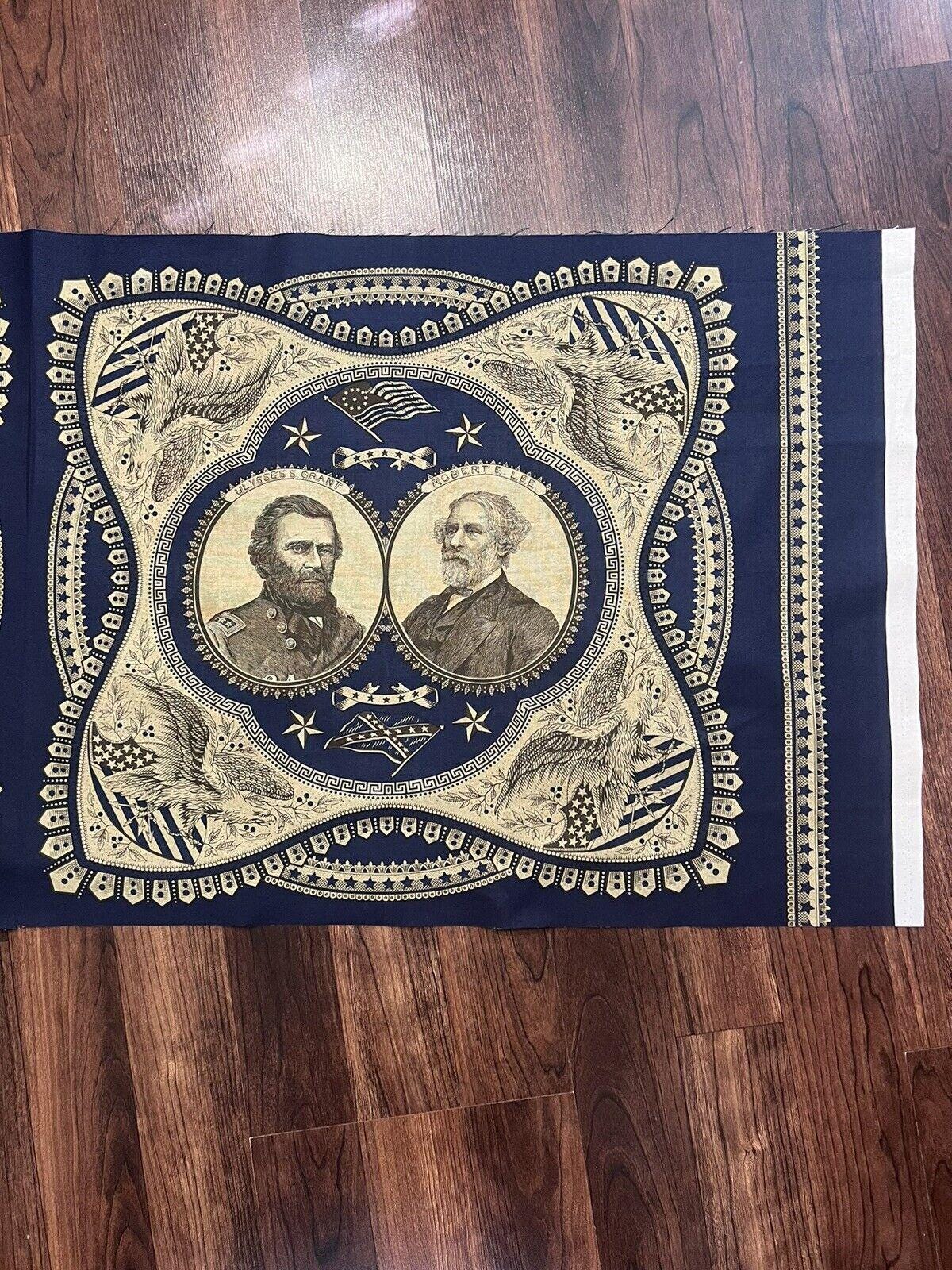Windham Fabric Panel Civil War Generals Grant & Lee Navy Blue - Etsy