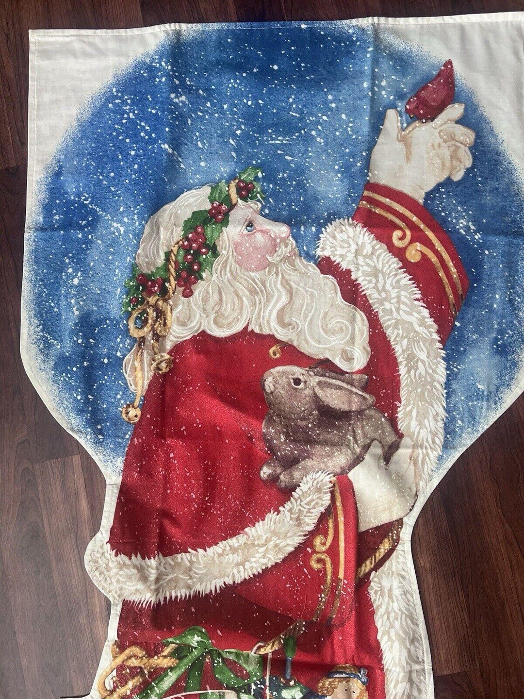 Christmas Wall Art Santa Door Hanger Glitter Fabric Christmas Decor ...
