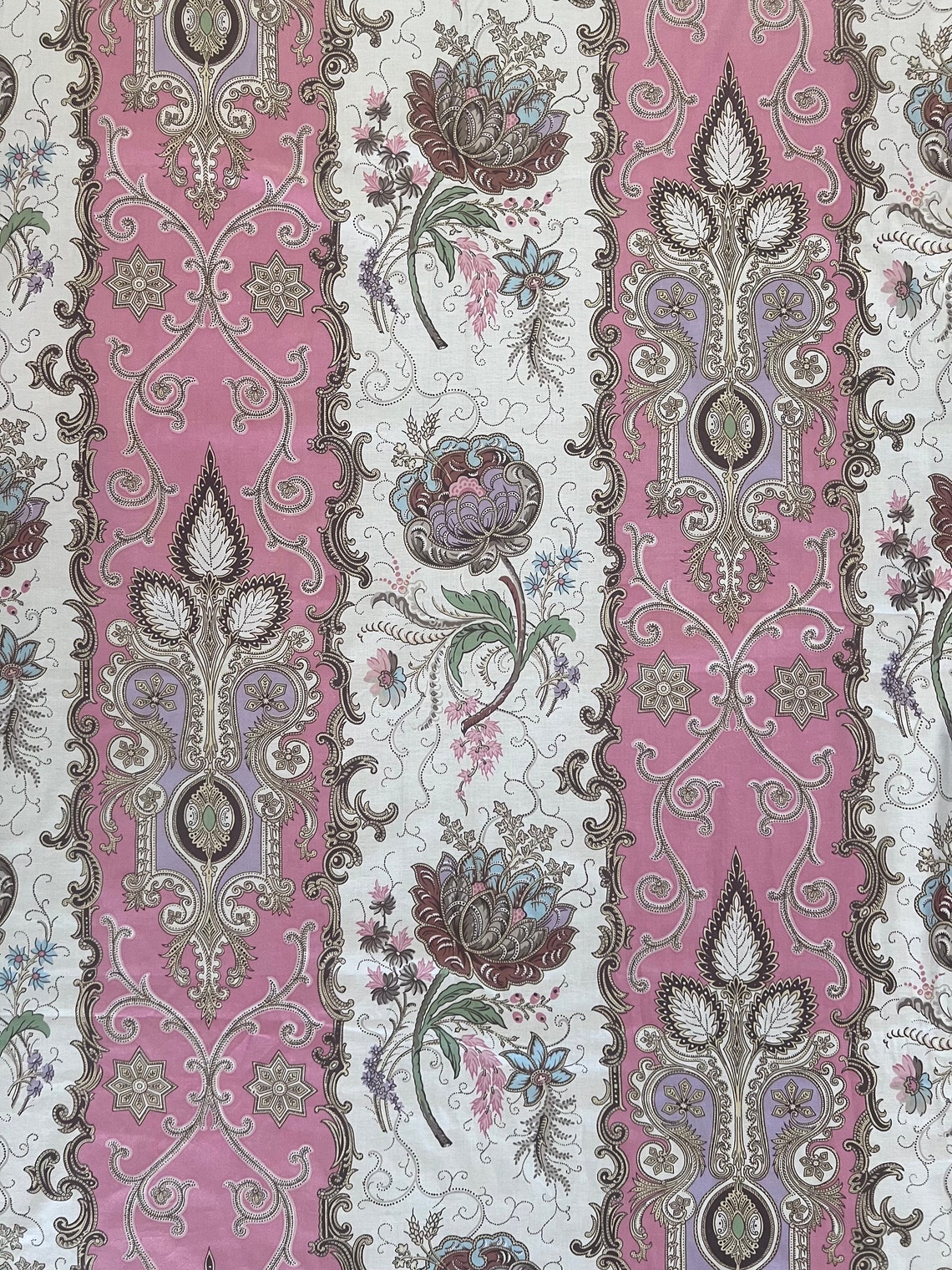 Vintage Upholstery Fabric Quadrille Fabrics Augusta 1980s Fabric BTY ...