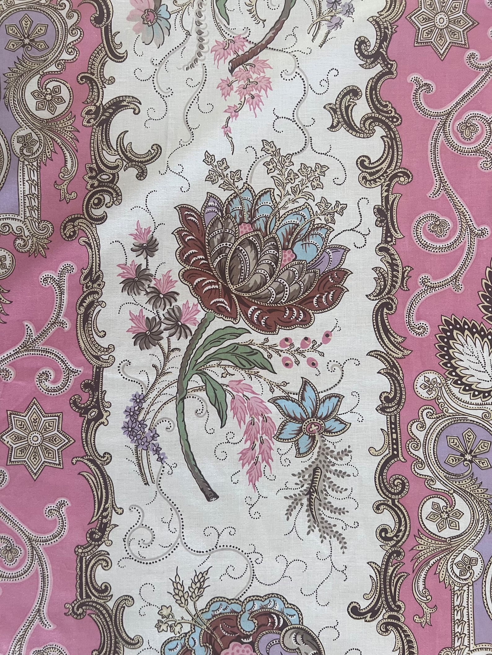 Vintage Upholstery Fabric Quadrille Fabrics Augusta 1980s Fabric BTY ...