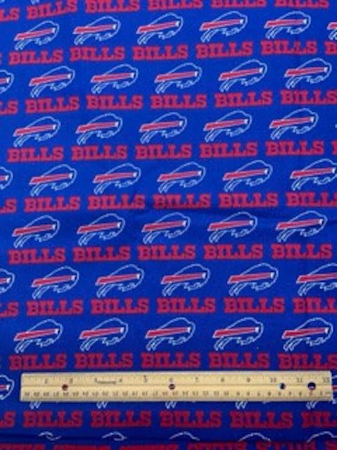 Buffalo Bills Fabric, Buffalo Bills 100% Cotton, Logo and Words ...
