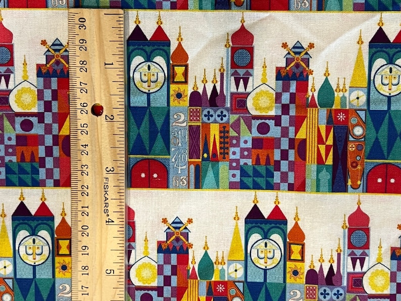 Disney Fabric, Its a Small World Fabric, 100% Cotton, Yard 36" X 44 ...