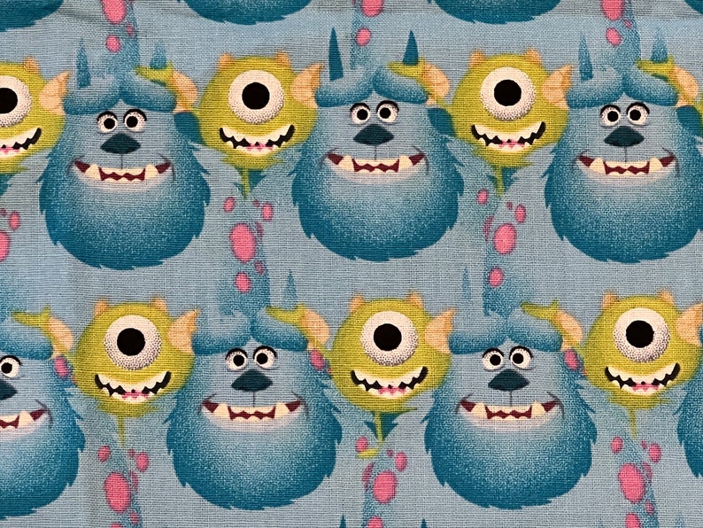Monsters Inc Fabric Mike Wazowski Sully Pixar Fabric Fat - Etsy