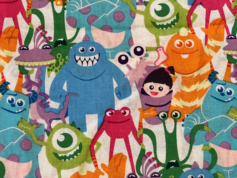 Monsters Inc Fabric Mike Wazowski Sully Pixar Fabric Fat - Etsy