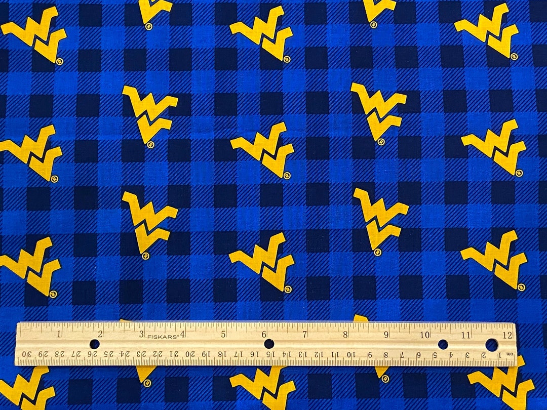 WVU Fabric, West Virginia Fabric, WVU Plaid, 100% Cotton, Quilting ...