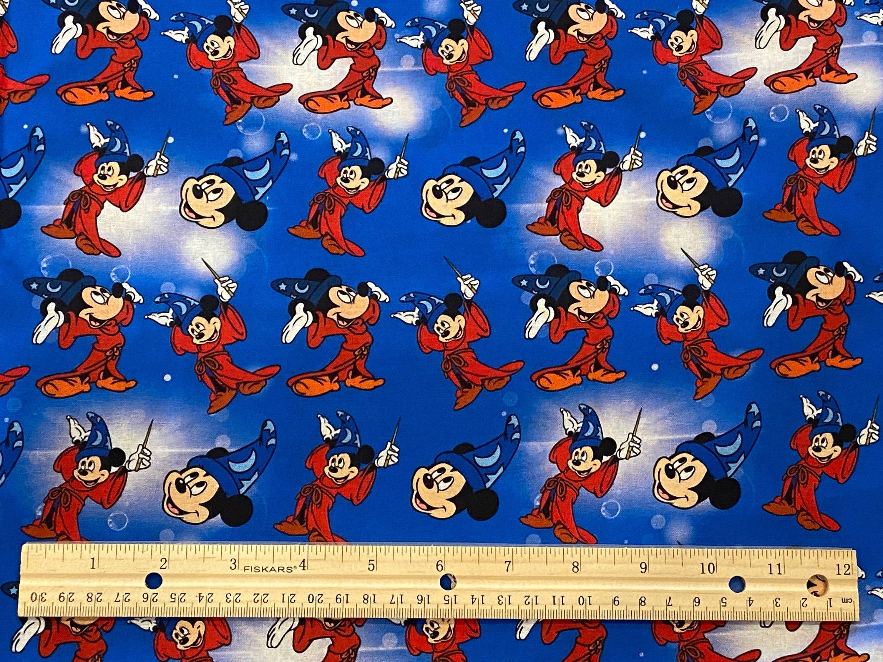 Disney Fabric, Mickey Sorcerer Fabric, Remnant 36x10, Fat Quarter 18x22 ...